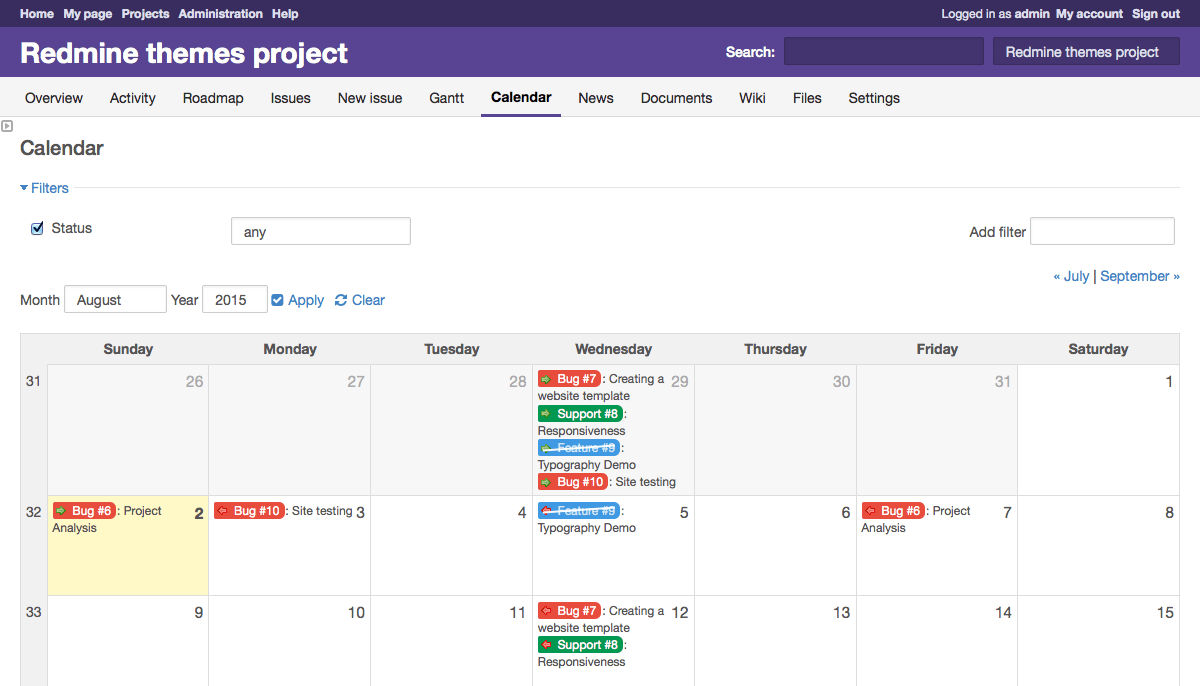 PurpleMine2 - Redmine Themes